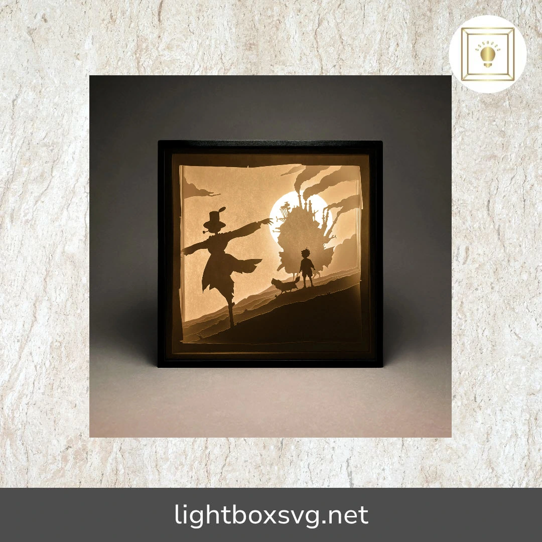 Download Howl’s Moving Castle Lightbox SVG, Moving Castle 3D Paper Cut ...