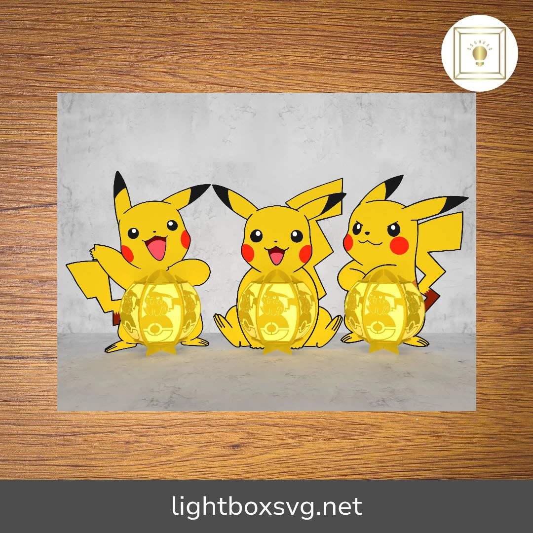 Download Pikachu Paper Lantern SVG, Cartoon Character Lantern Cut File ...